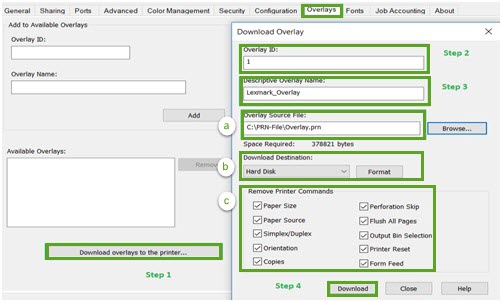 Using and creating overlays | Lexmark XC8355